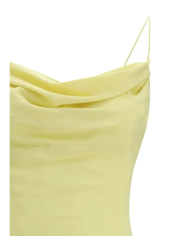 Balmain Long Silk Satin Dress With Straps