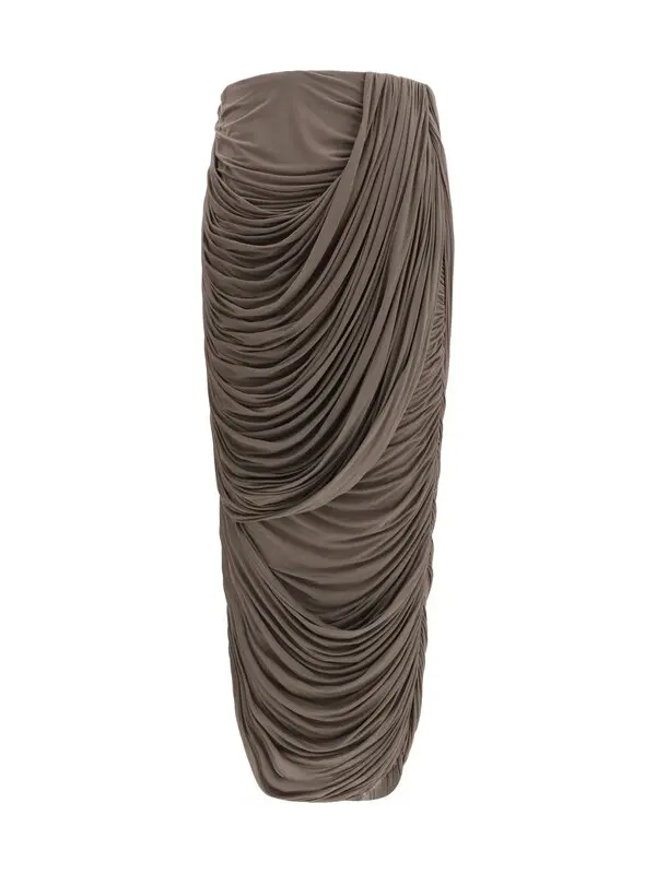 Magda Butrym Draped Silk Midi Skirt