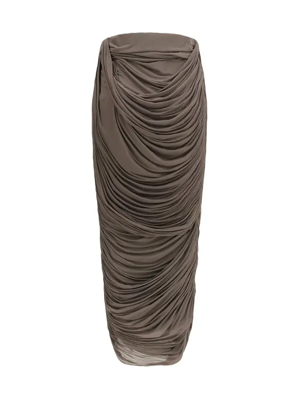 Magda Butrym Draped Silk Midi Skirt