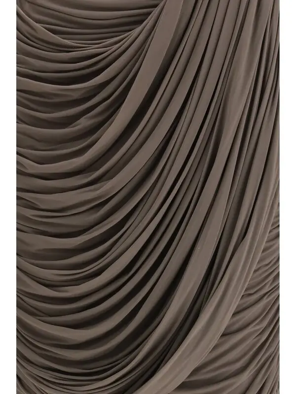 Magda Butrym Draped Silk Midi Skirt