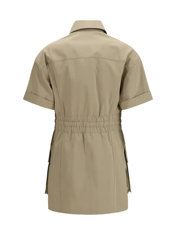 Balmain Gabardine Dress With Four Pockets And Buttons