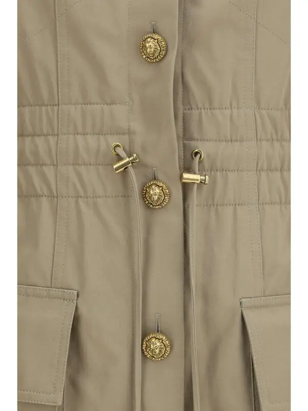Balmain Gabardine Dress With Four Pockets And Buttons