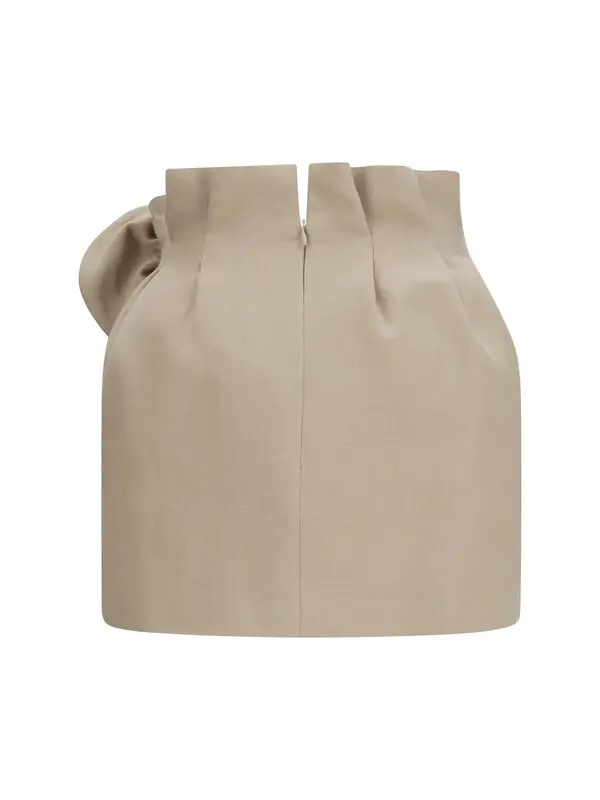 Magda Butrym Linen Mini Skirt With Floral Detail