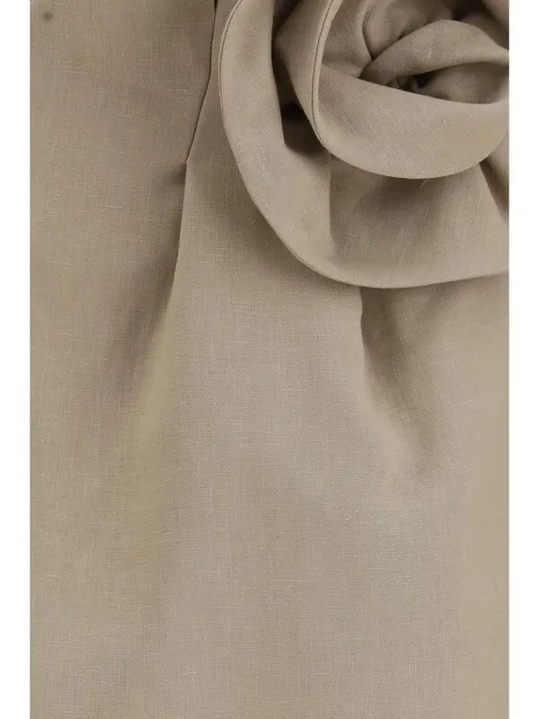 Magda Butrym Linen Mini Skirt With Floral Detail