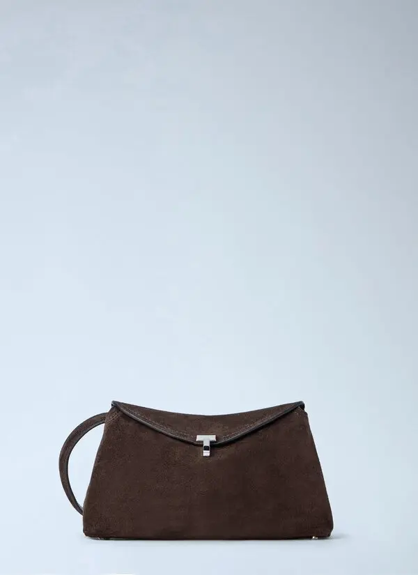 TOTEME T-lock Leather Clutch - Brown