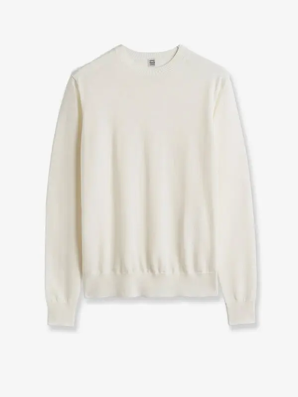 TOTEME Fine Crew Knit Wool And Silk Blend Sweater - Cream