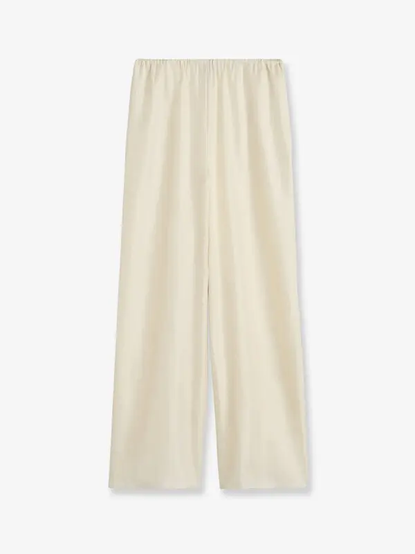 TOTEME Organic Silk Wide-leg Trousers - Cream