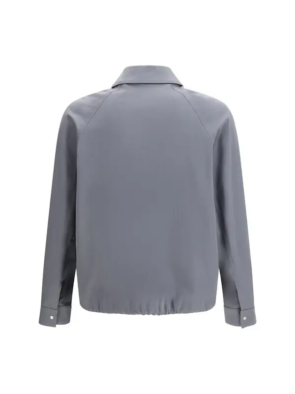 Fendi Cotton Zip-up Jacket With Ff Logo Plaque