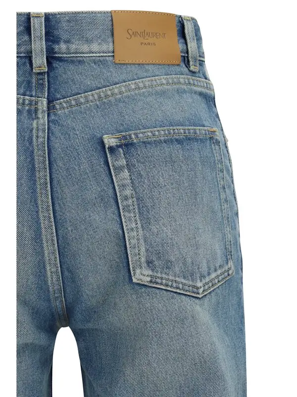 Saint Laurent Logo-motif Jeans - Blue