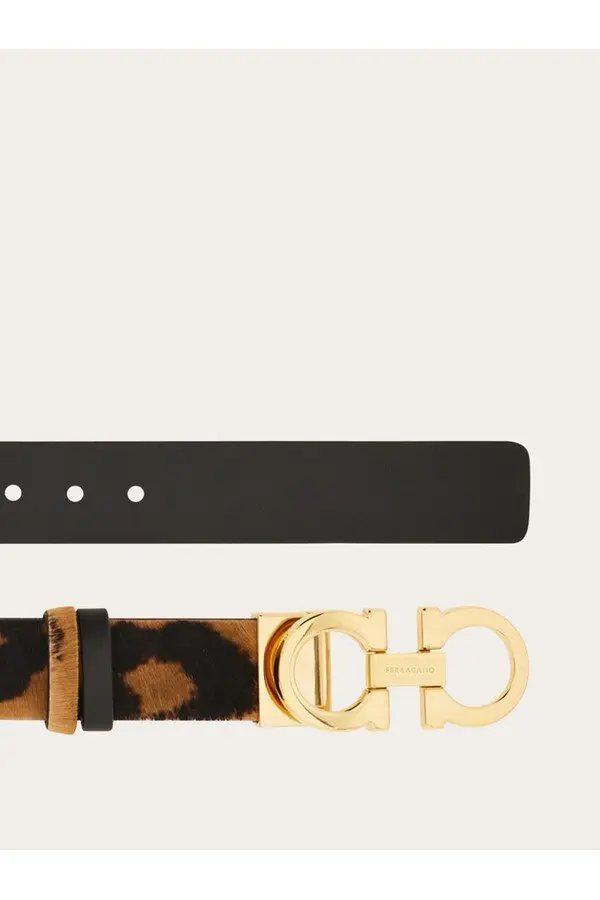 FERRAGAMO Adjustable Gancini Belt - Black