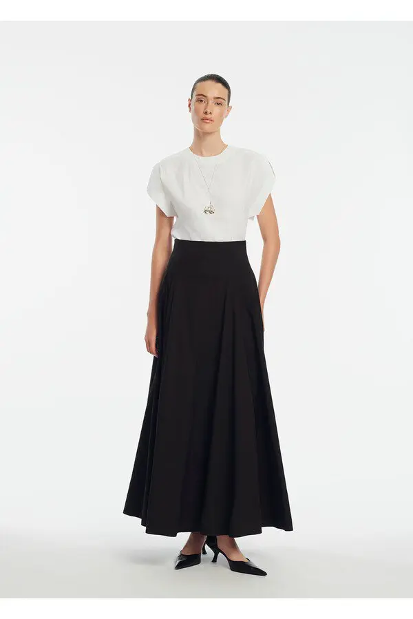 Lela Rose Cotton Poplin Short Sleeve Top