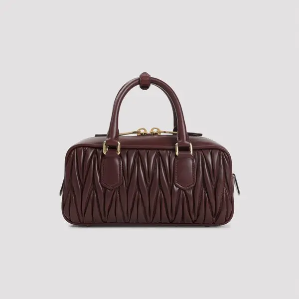 Miu Miu Matelassé Leather Handbag - Red