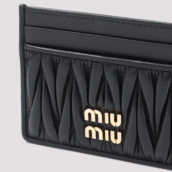 Miu Miu Lamb Leather Cardholder - Black