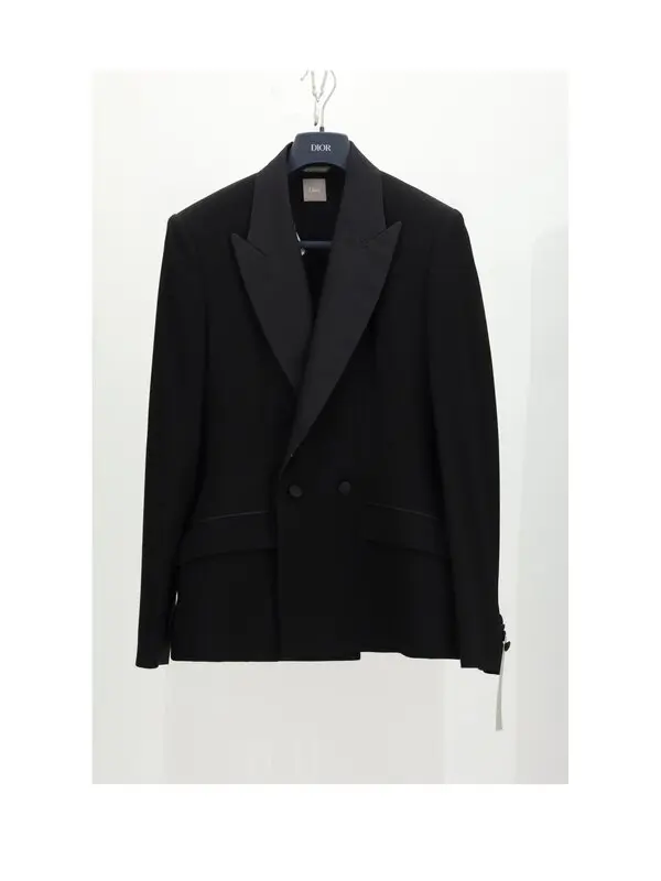 Dior Double-breasted Shawl Lapel Jacket - Black