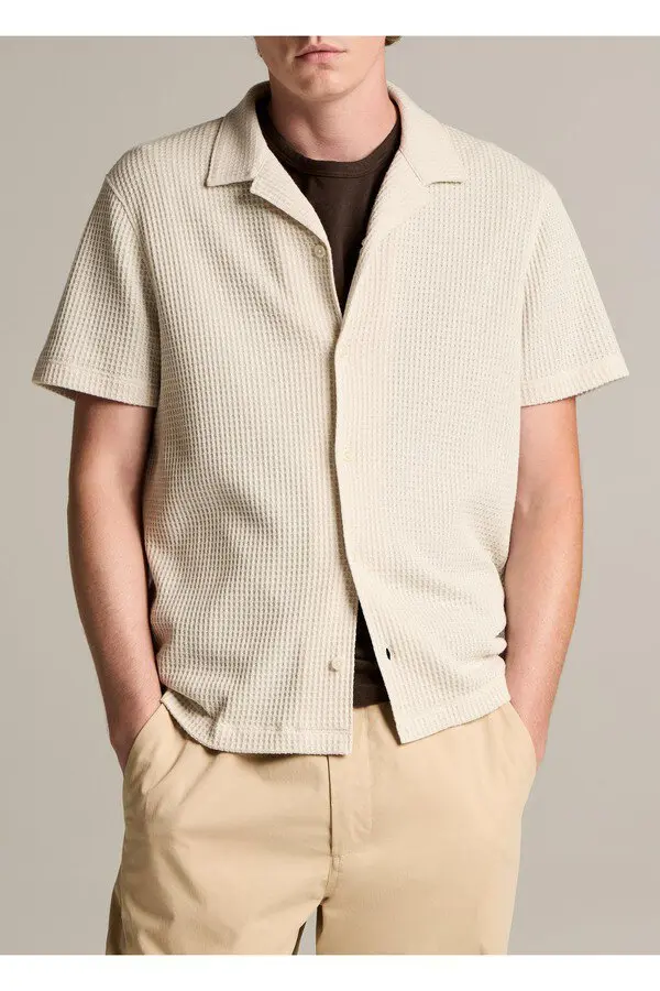 Vince Macro-waffle Cotton-blend Cabana Shirt