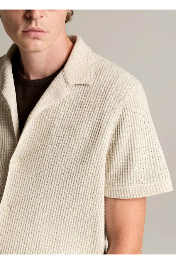 Vince Macro-waffle Cotton-blend Cabana Shirt