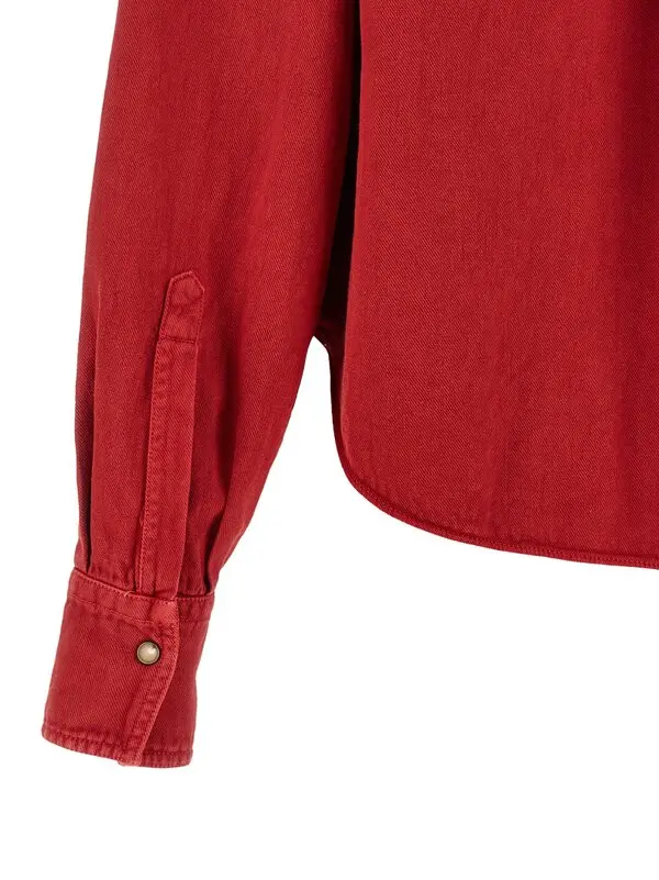 Brunello Cucinelli Cotton And Linen Shirt - Red