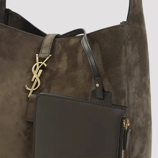 Saint Laurent Le 5 À 7 Suede Bag - Green