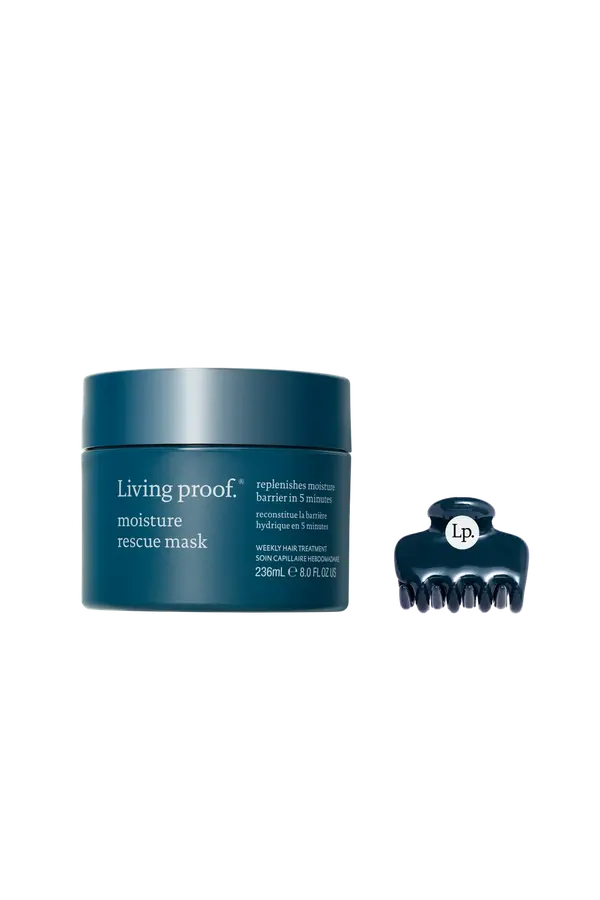 Living Proof Moisture Rescue Mask + Claw Clip Bundle - Aqua