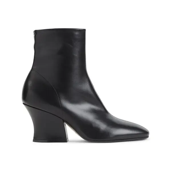 JIL SANDER Lune Sculptural Block Heel Ankle Boots - Black