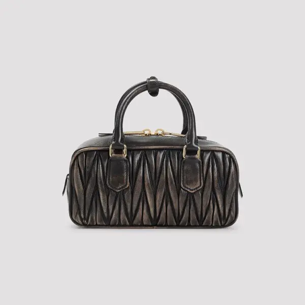 Miu Miu Lamb Leather Shoulder Bag - Brown
