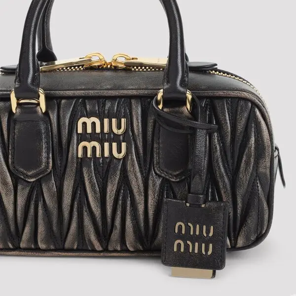Miu Miu Lamb Leather Shoulder Bag - Brown