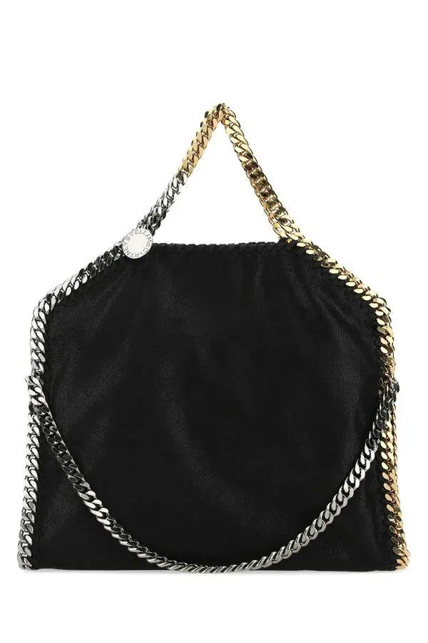 Stella McCartney Shaggy Deer Falabella Fold Over Handbag - Black