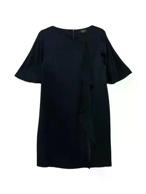 CLIPS Ruffled Short-sleeve Mini Dress