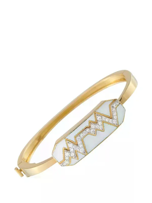 David Webb Skip Diamond And Enamel Bracelet - Gold