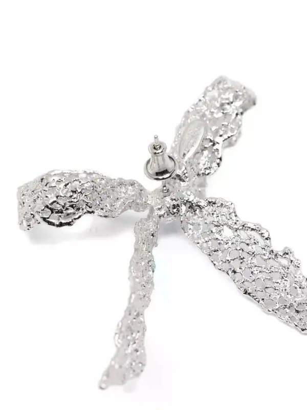 SHUSHU/TONG Lace-effect Bow Earrings