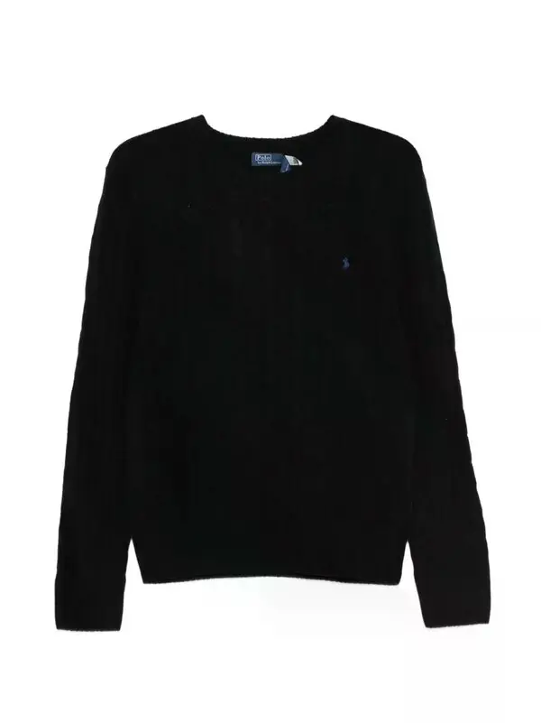 Polo Ralph Lauren Cable Knit Crew Neck Sweater - Black