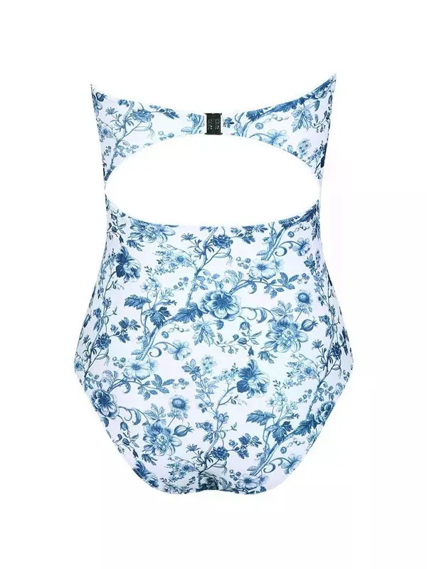DAZE DAYZ Lavienbleu Floral-print Cut-out Swimsuit - Blue