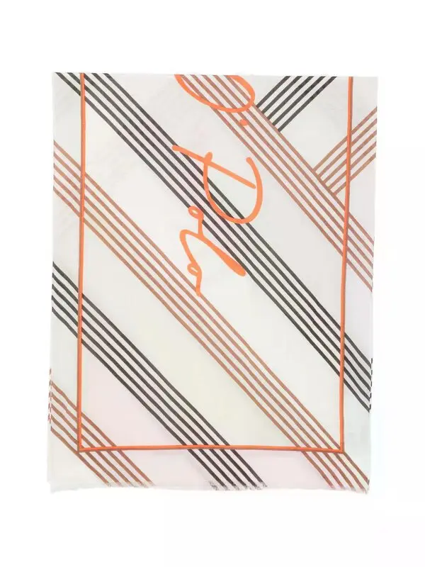 Marc O'polo Striped Logo-print Scarf - Neutrals