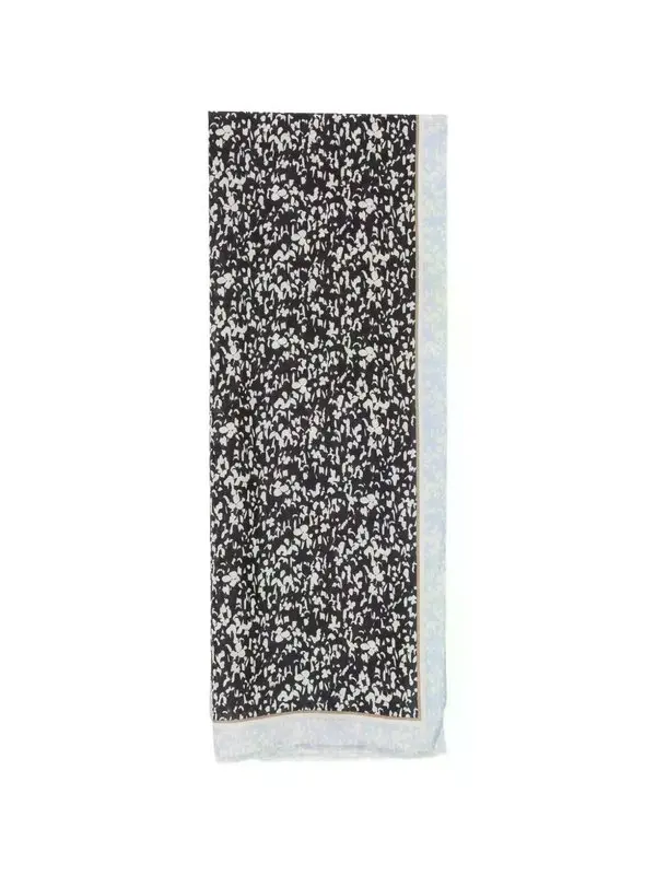 Marc O'polo Floral-print Fringed Scarf - Blue