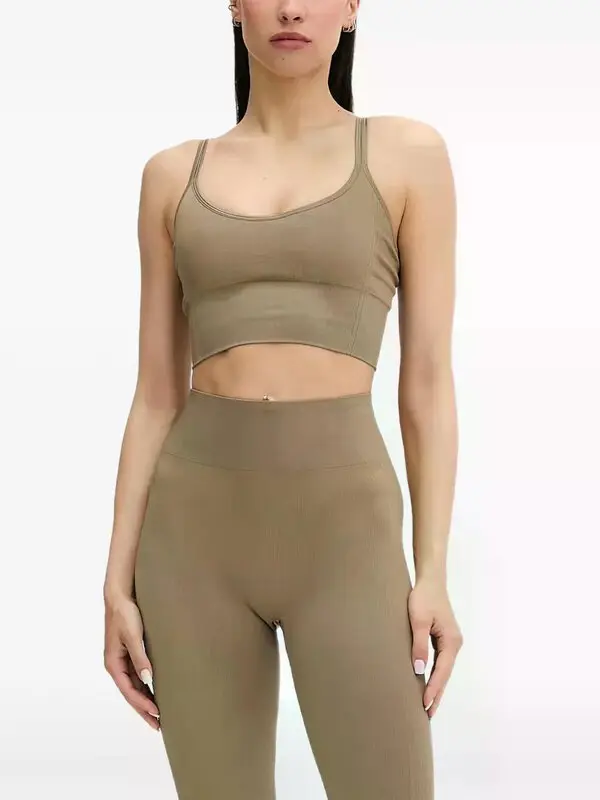 CASALL Seamless Ribbed-knit Cropped Top