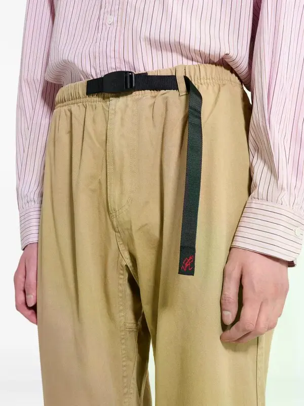 Gramicci Belted Cotton Trousers - Brown