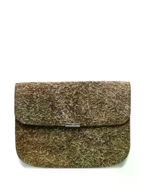 LEMAIRE Soft Tab Suede Wallet - Green