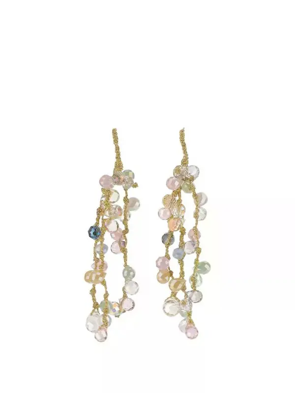 MELA Crystal Embellished Teardrop Earrings - Gold