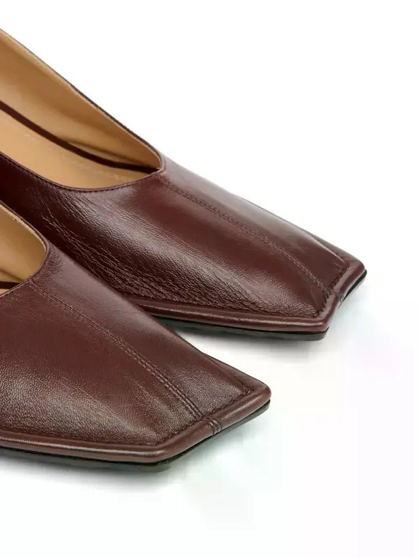 MAISON MARGIELA Piped Square-toe Pumps - Brown