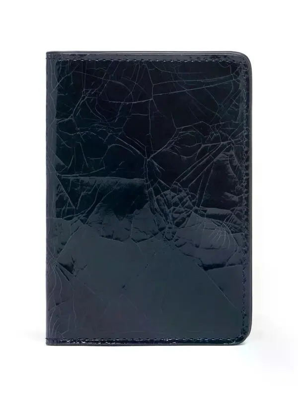 MAISON MARGIELA Four Stitches Crackled Card Holder - Blue