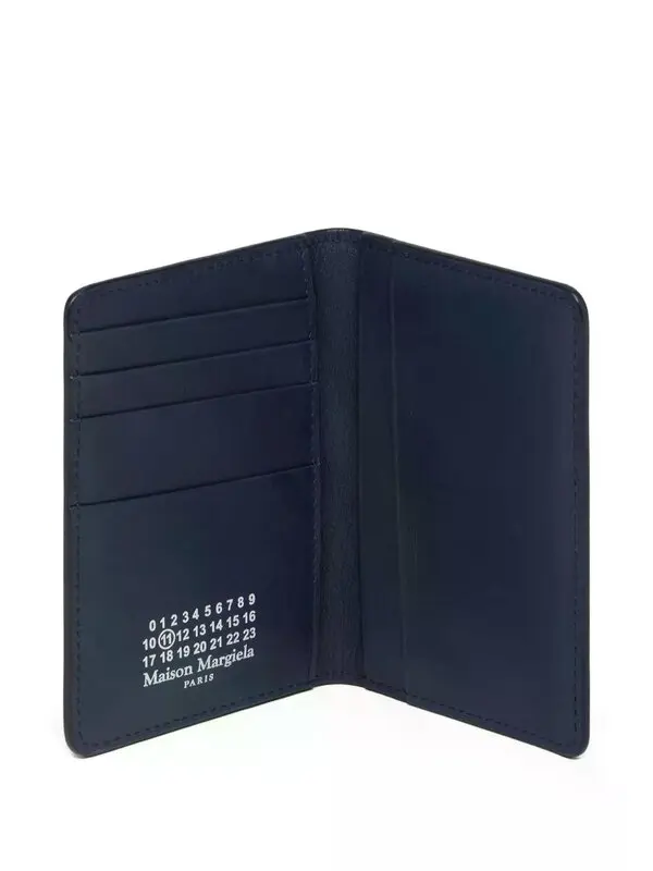 MAISON MARGIELA Four Stitches Crackled Card Holder - Blue