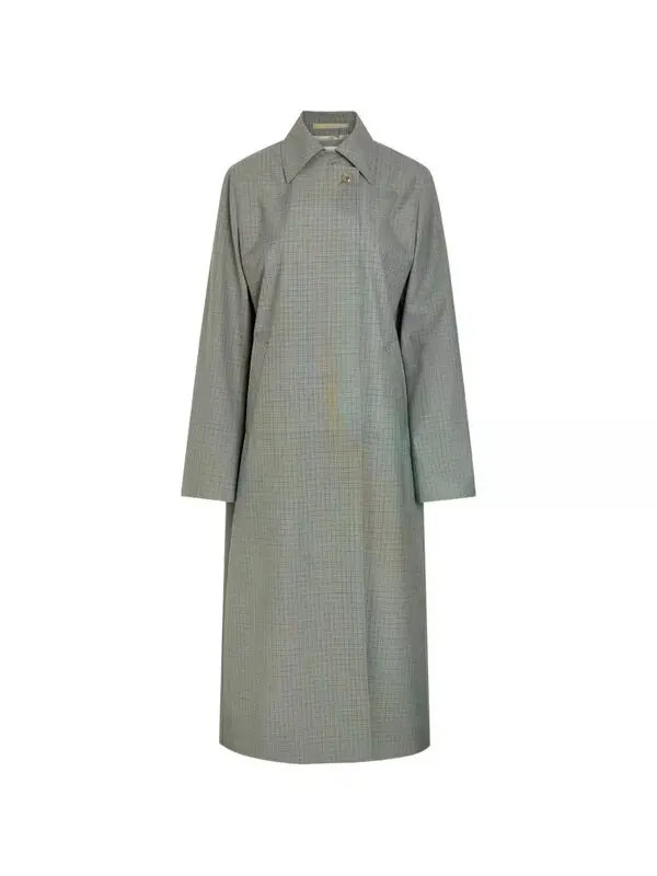 Our Legacy Capital Check-pattern Single-breasted Trench Coat