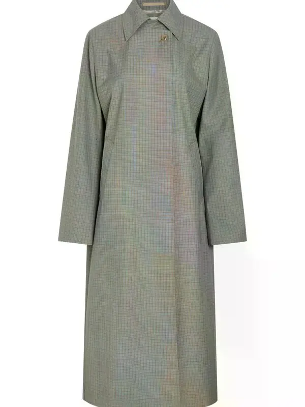 Our Legacy Capital Check-pattern Single-breasted Trench Coat