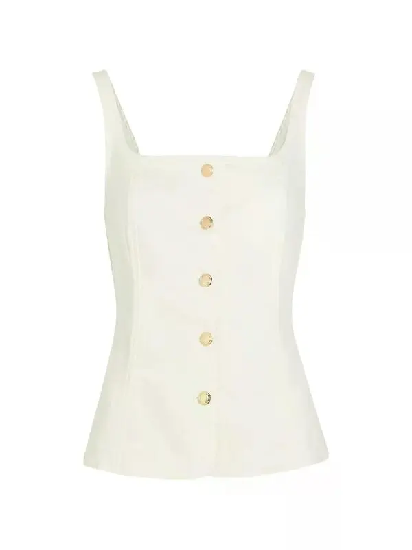 Good American Square Neck Button-up Top