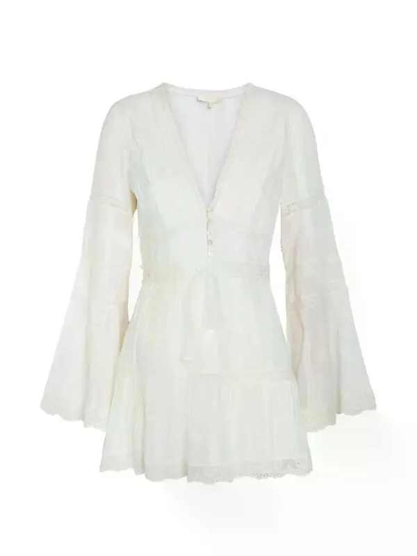 LoveShackFancy Flared-sleeve Mini Dress