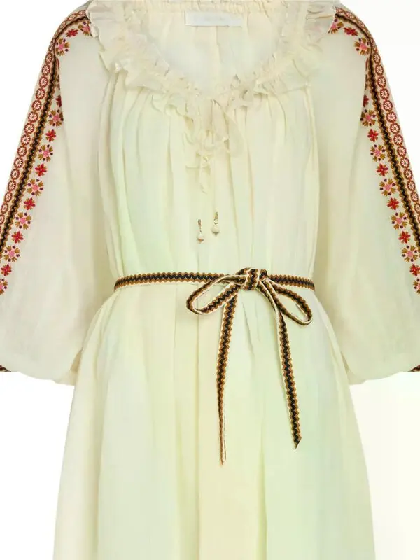 Zimmermann Aster Embroidered Ruffled Maxi Dress - Neutrals