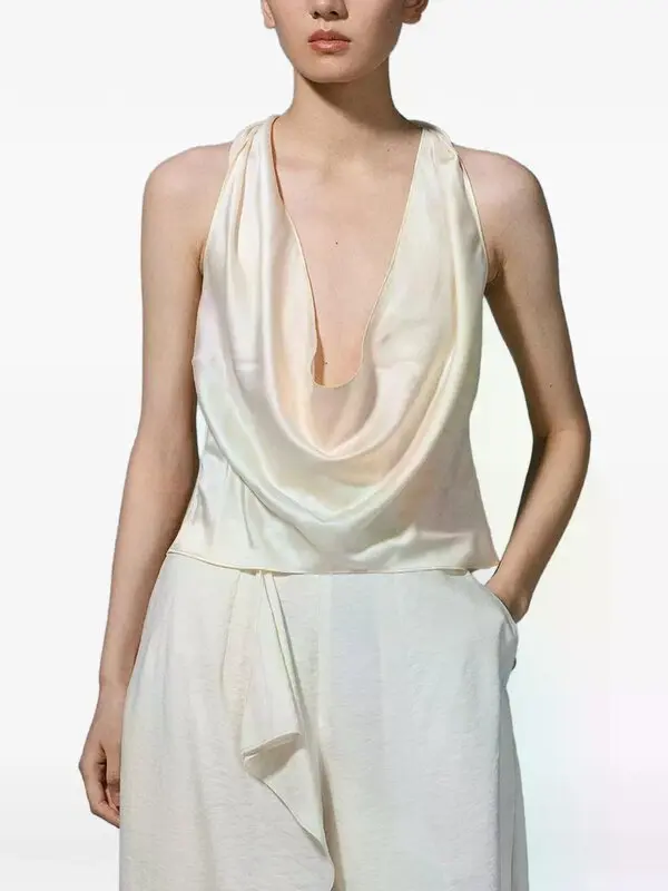 YANGKEHAN Draped Halterneck Top