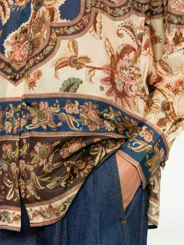 Zimmermann Floral-print Silk Shirt