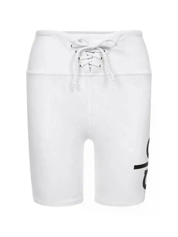 Alo Yoga Lace-up Biker Shorts - White