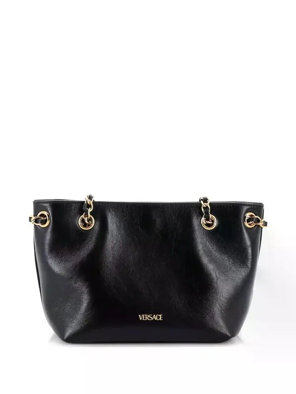 Versace Medusa Icon Chain Leather Mini Tote Bag - Black
